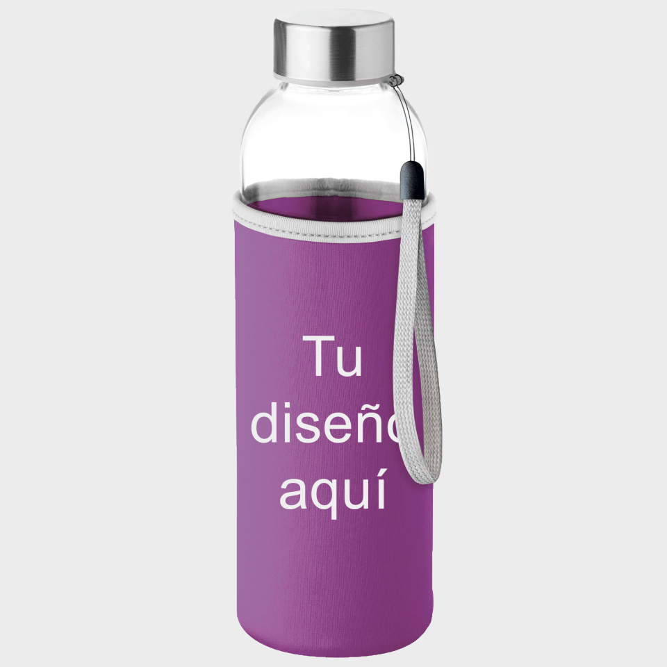 Botella de cristal con funda 200 ml personalizada, comprar online